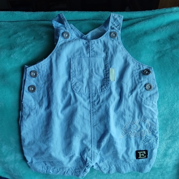 The Lullaby Club | Bottoms | Blue Baby Overalls With Elephant ...